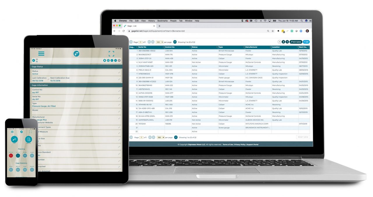 Calibration Software for Manufacturing - GageList Gauge Calibration ...